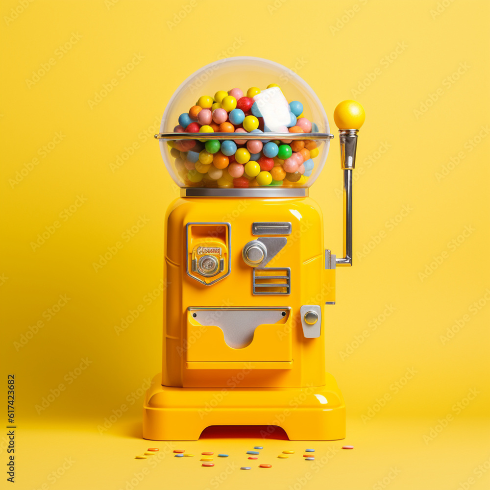 Photo & Art Print Gumball machine. Generative AI., DALU11