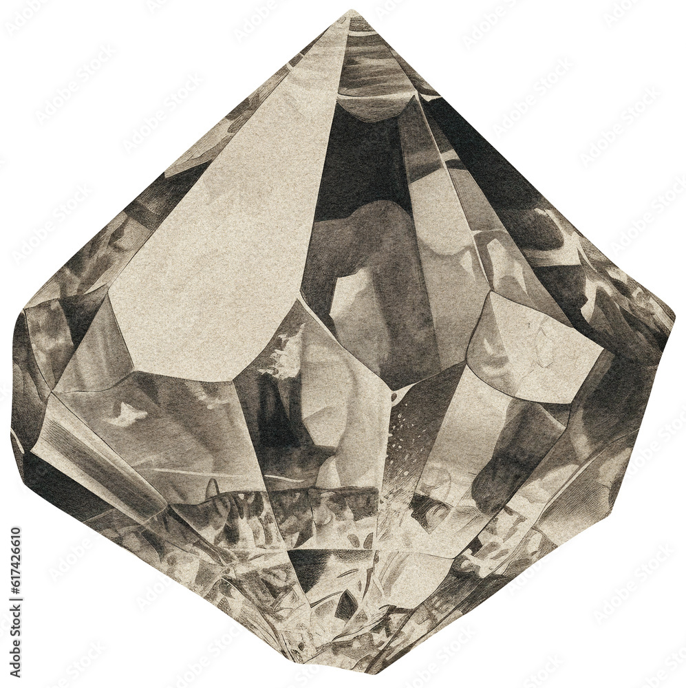 Diamond gemstone on transparent background, old-style vintage ...