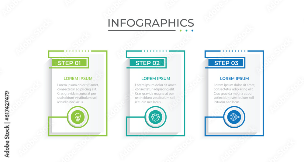 Thin line process business infographic with square template. Vector ...