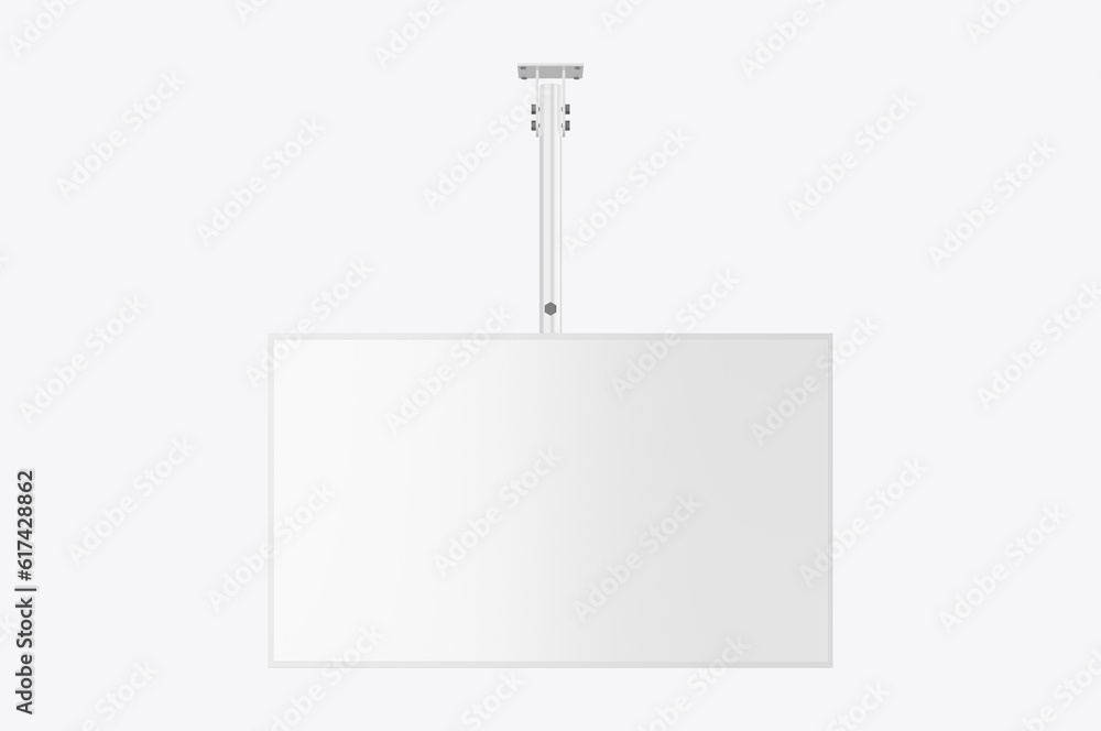 Outdoor digital ceiling mounted display screen blank template, 3d ...