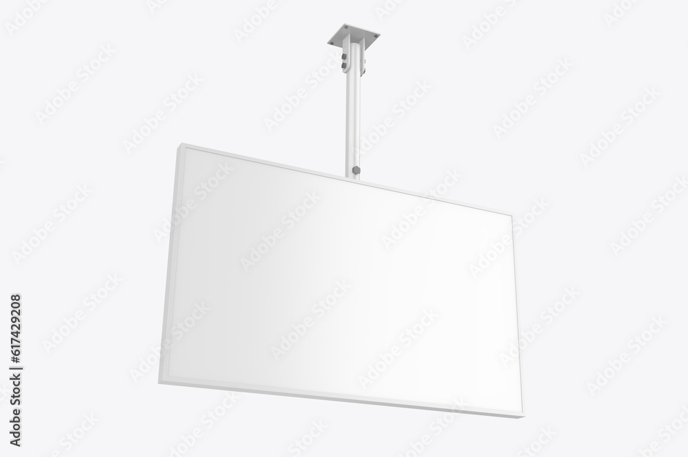 Outdoor digital ceiling mounted display screen blank template, 3d ...