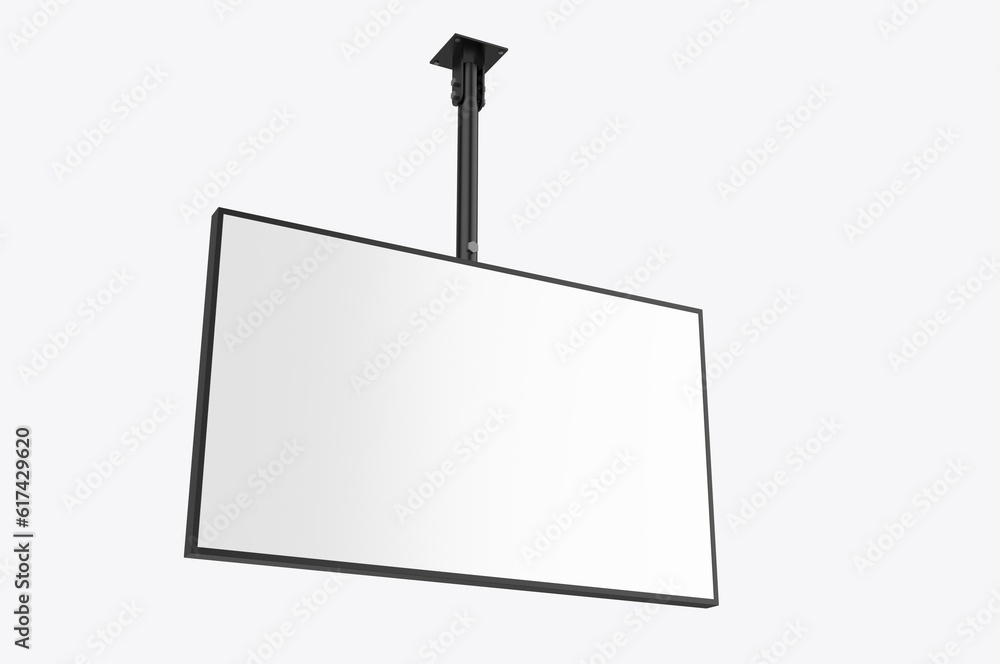 Outdoor digital ceiling mounted display screen blank template, 3d ...