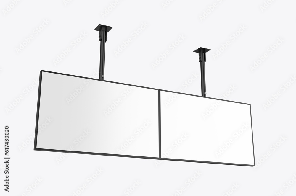 Outdoor digital ceiling mounted display screen blank template, 3d ...