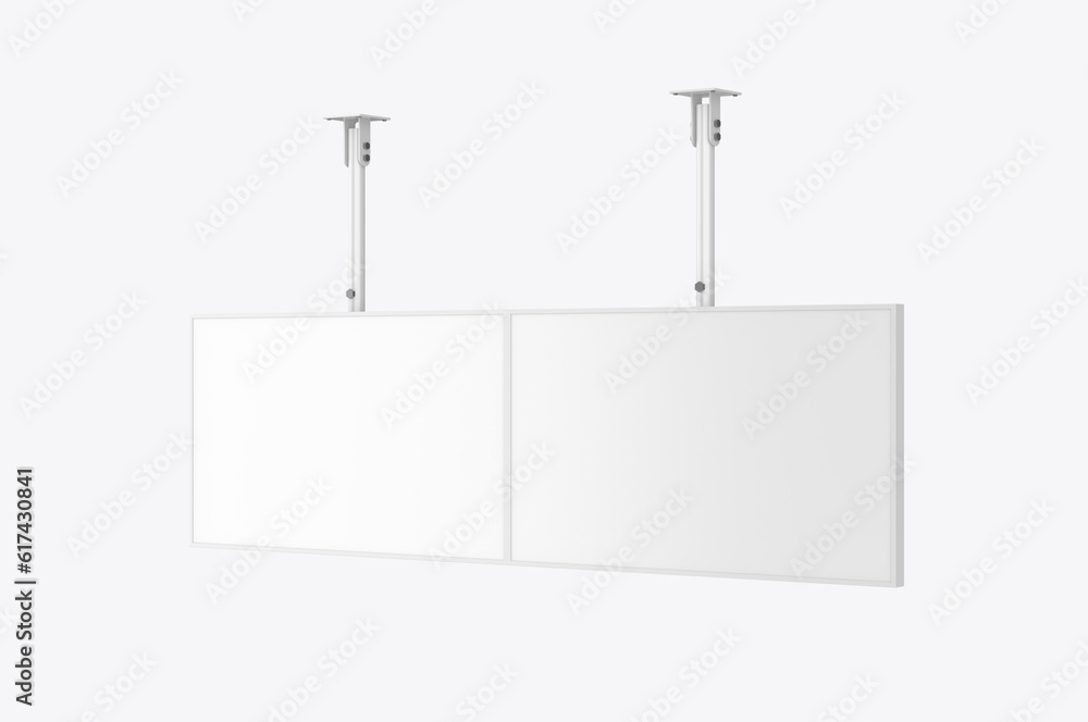 Outdoor digital ceiling mounted display screen blank template, 3d ...