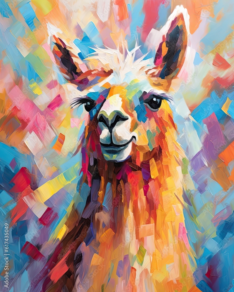llama form and spirit through an abstract lens. dynamic and expressive ...
