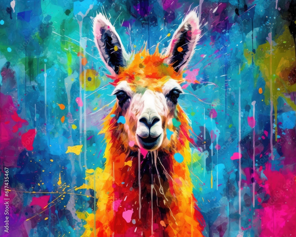 llama form and spirit through an abstract lens. dynamic and expressive ...