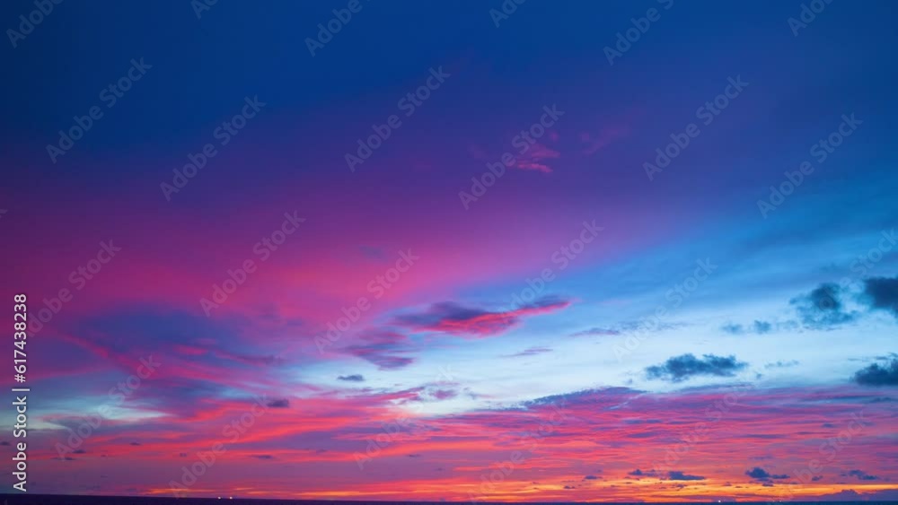 Time lapse The beauty of pink sky was mesmerizing in stunning sunset ...