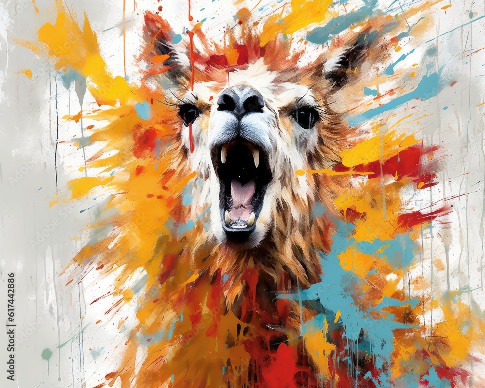 llama form and spirit through an abstract lens. dynamic and expressive ...
