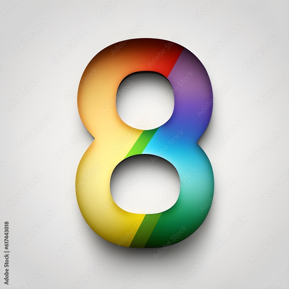 simple aesthetic number 8 logo lbgtq rainbow pride design simplistic ...