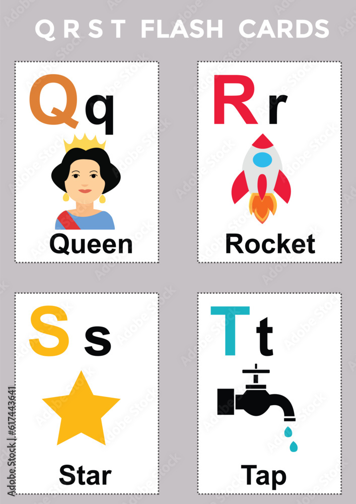 English vocabulary and alphabet flash card vector for kids to help ...