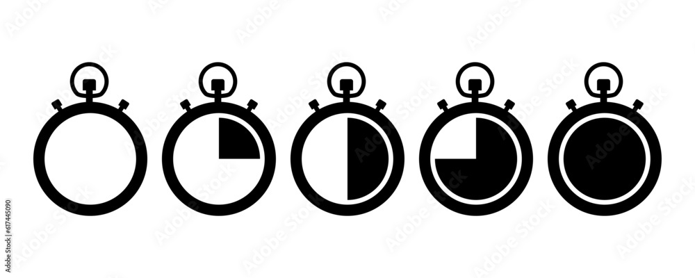 Set of timer icon. Stopwatch. Clock, time. Countdown. Set of icons with ...