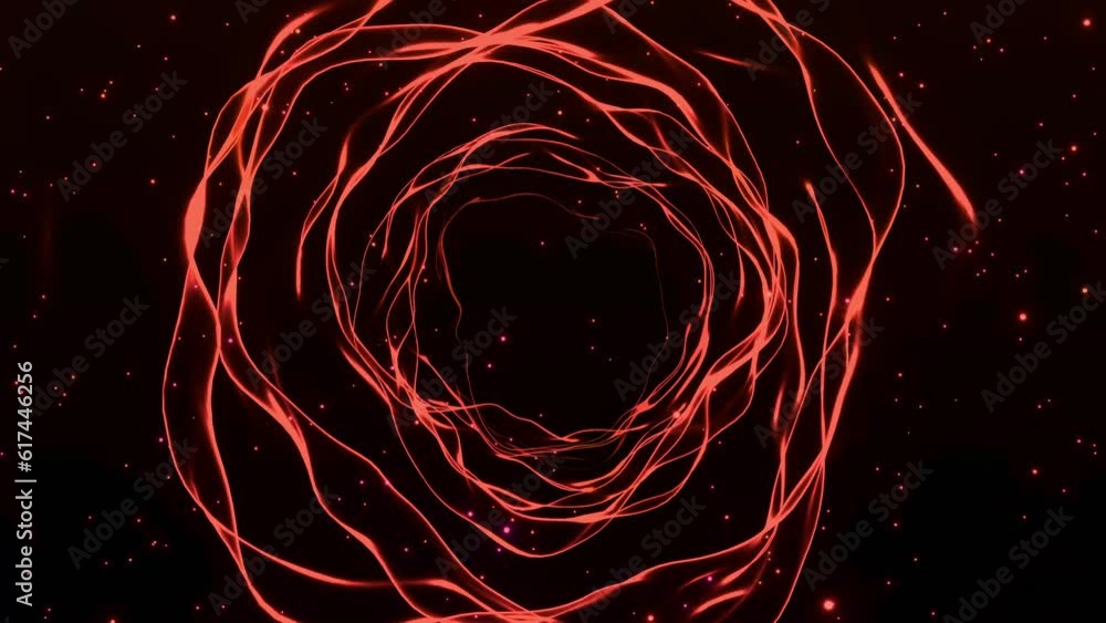 Seamless loop abstract tunnel animation with particles. VFX. Place for ...