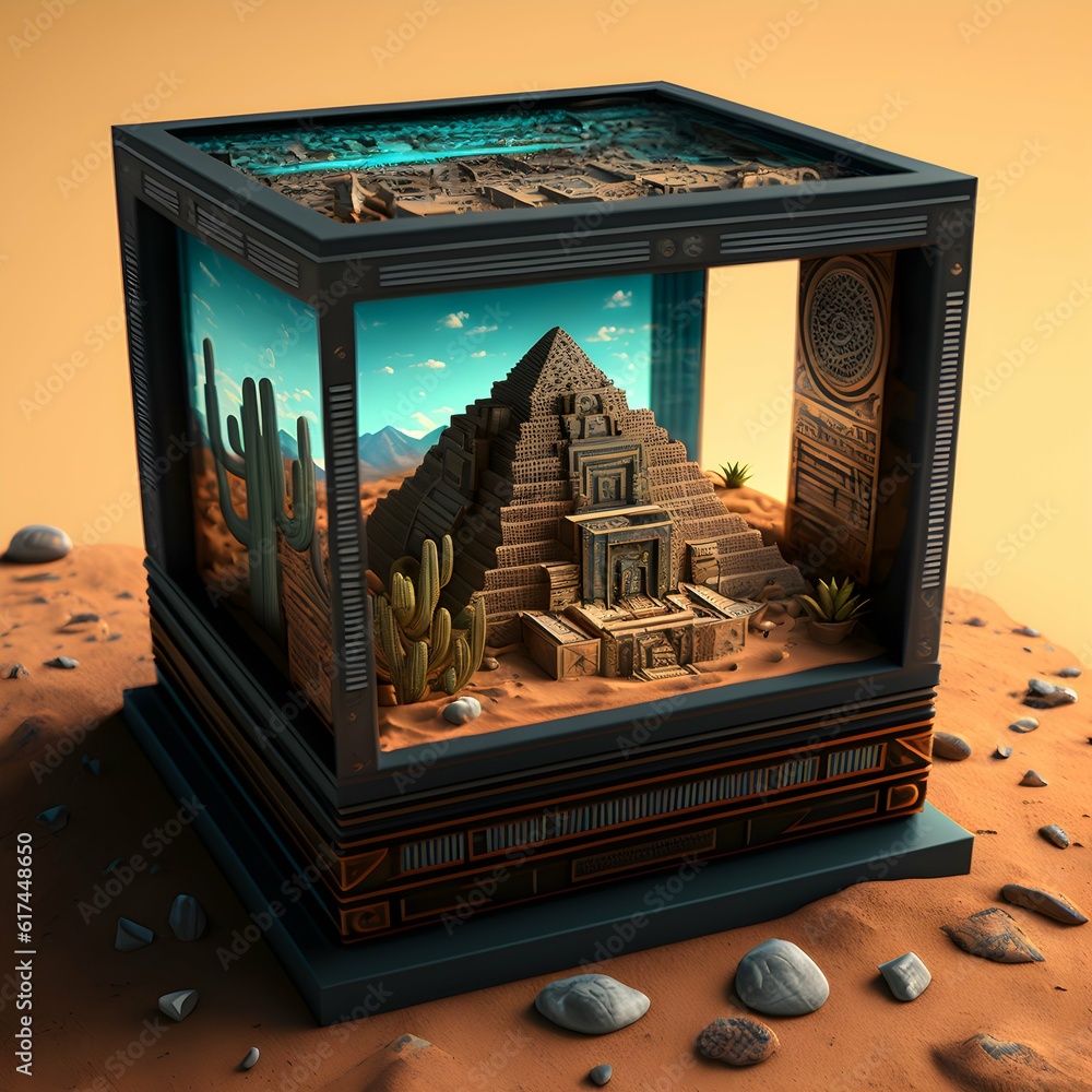 aztec temple115 display case of knolling item teardown transparent data ...