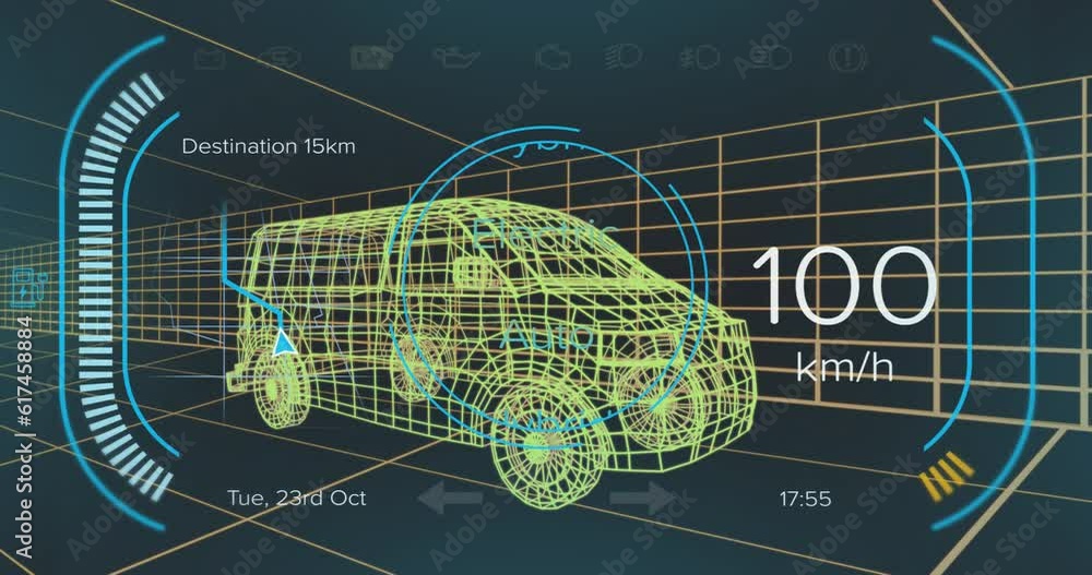 Vidéo Stock Animation of speedometer with texts, changing numbers over ...