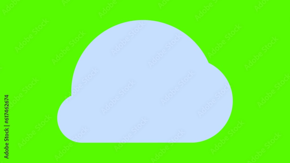 Animation blue cloud moving increases/decreases on the green screen ...
