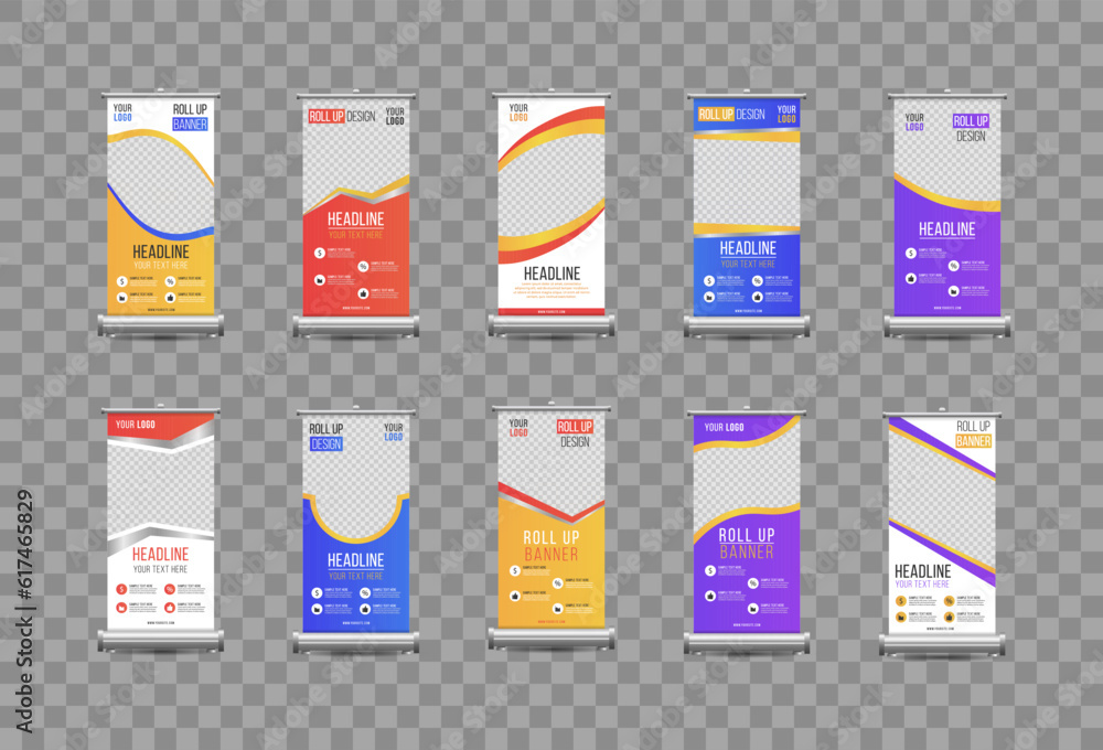 Business Roll up banner vertical template design, for brochure ...