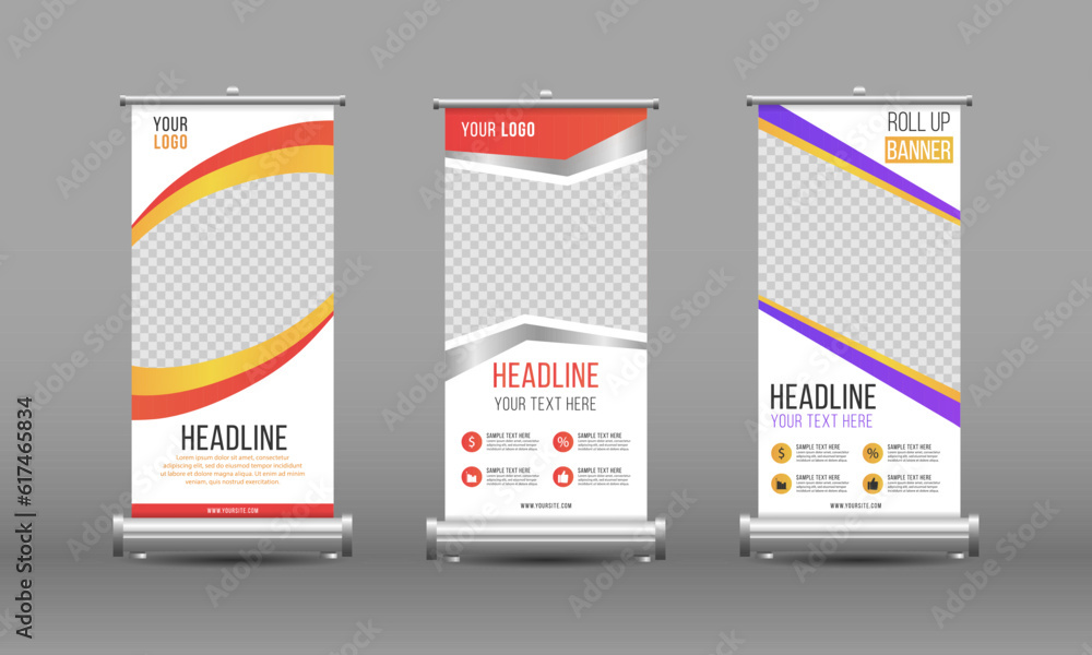 Business Roll up banner vertical template design, for brochure ...