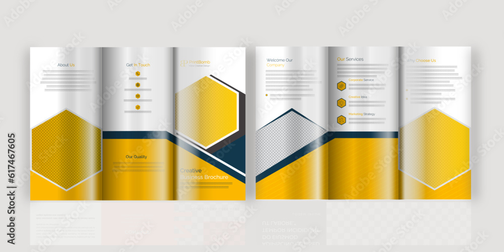 Tri_fold Brochure print-ready template Stock Vector | Adobe Stock