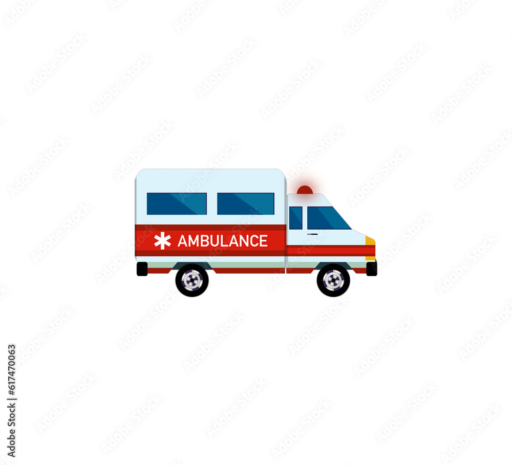 illustration of medical, Emergency car, red and white ambulance medical ...