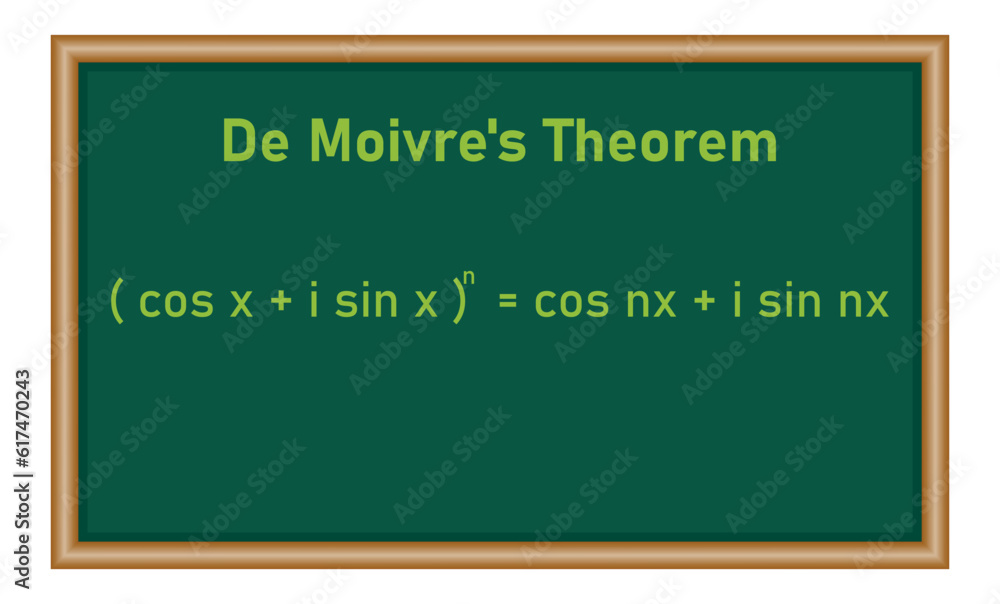 De Moivre's theorem formula in math. Mathematics resources for teachers ...