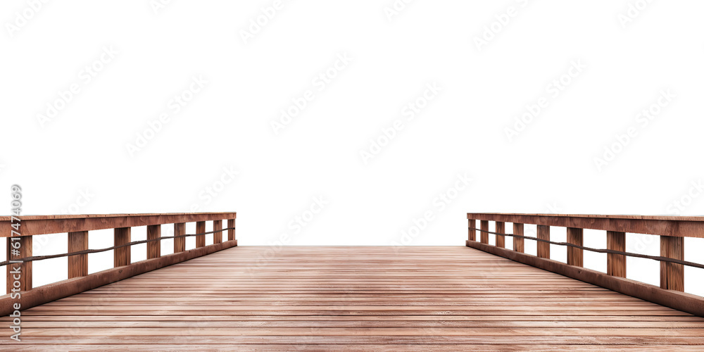 Wooden pier isolated on transparent background, clipart. Embankment of ...