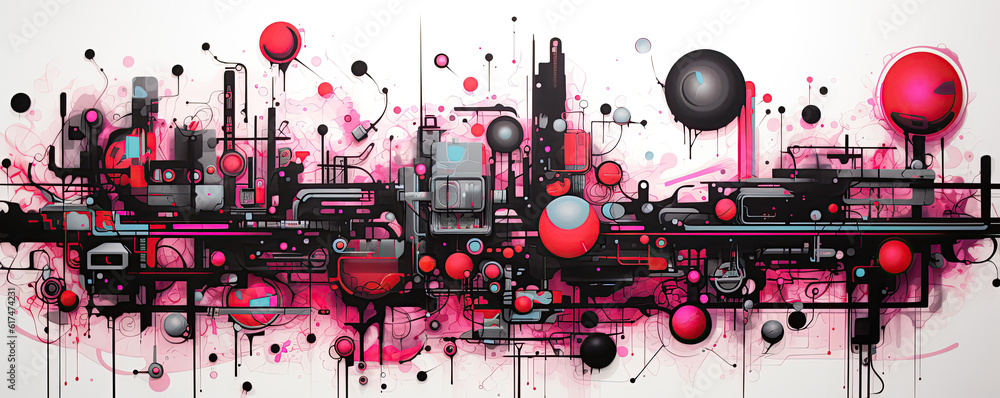 abstract graffiti futuristic design,generative ai Stock Illustration ...