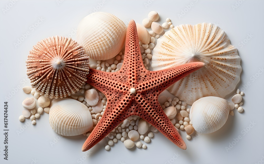 High-Resolution Starfish Pair, Seashells, Isolated on White, Closeup ...