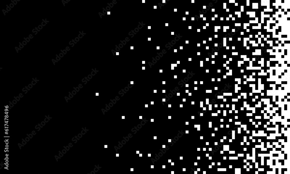 Scattered background. Illustration of the pixel decay effect. Vector ...