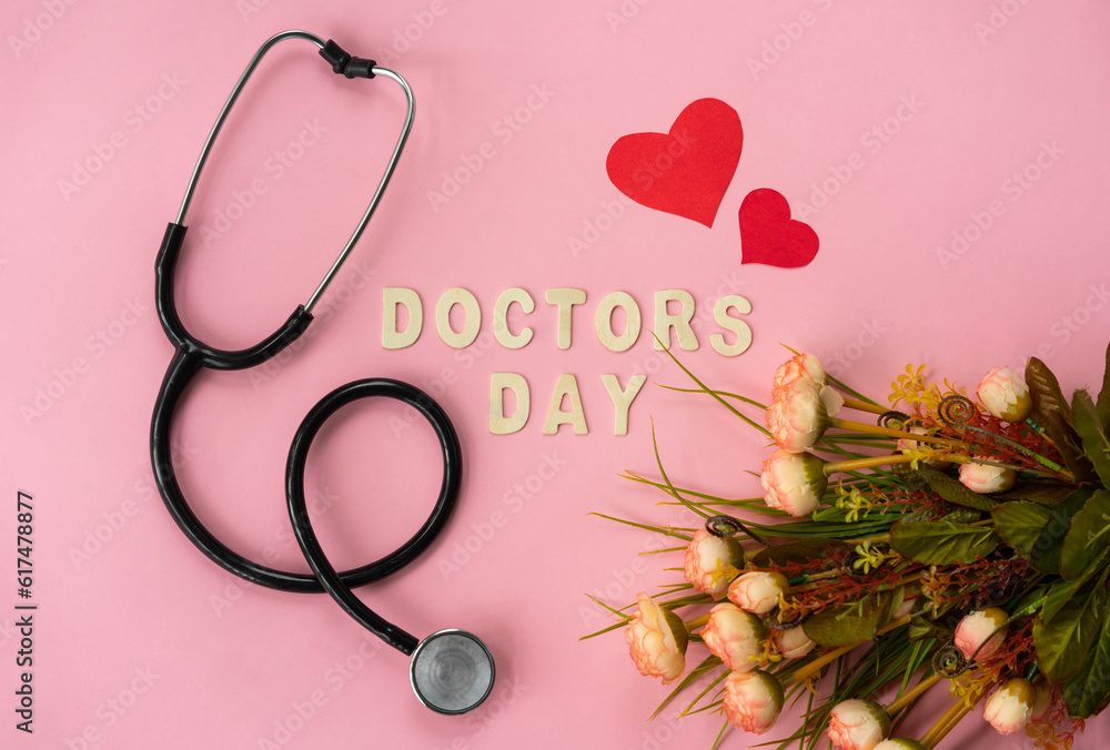 Doctors day India background, Happy doctor's day poster design top view ...