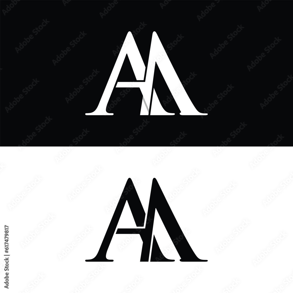 letter AM vector logo design template, monogram logo in white color and ...