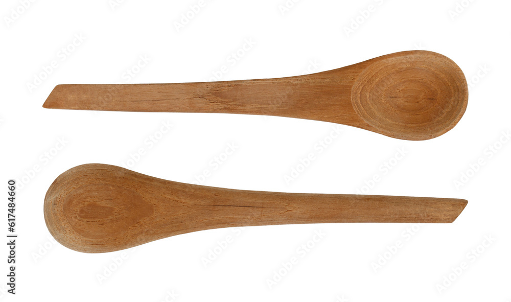 Wooden spoon front and back top view, png isolated on transparent ...
