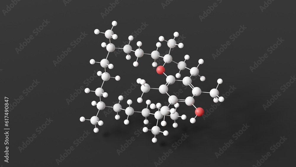 alpha-tocopherol molecule, molecular structure, vitamin e, ball and ...