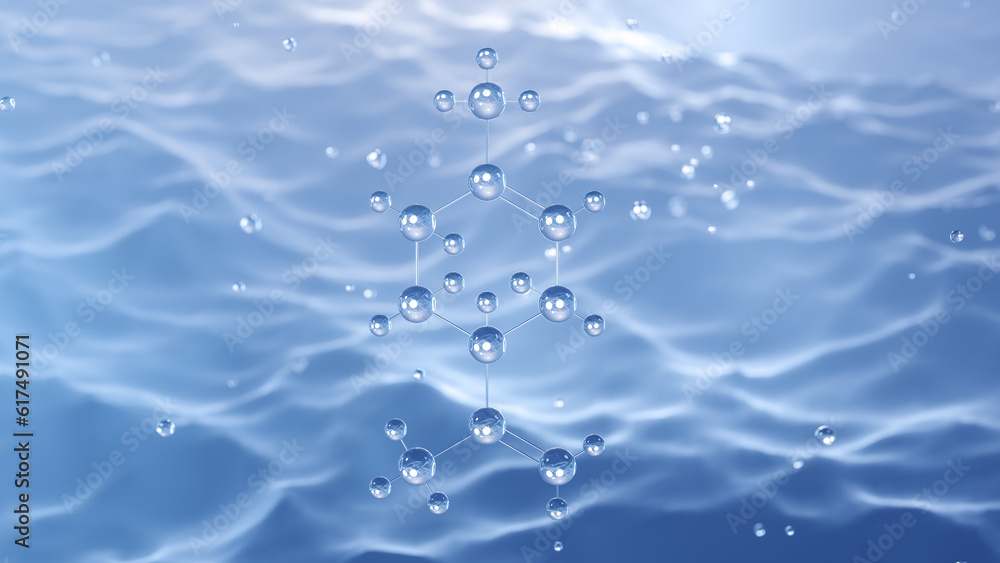 limonene molecular structure, 3d model molecule, aliphatic hydrocarbon ...