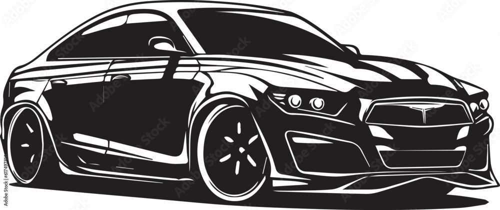 Sedan Car Logo Monochrome Design Style Stock Vector | Adobe Stock