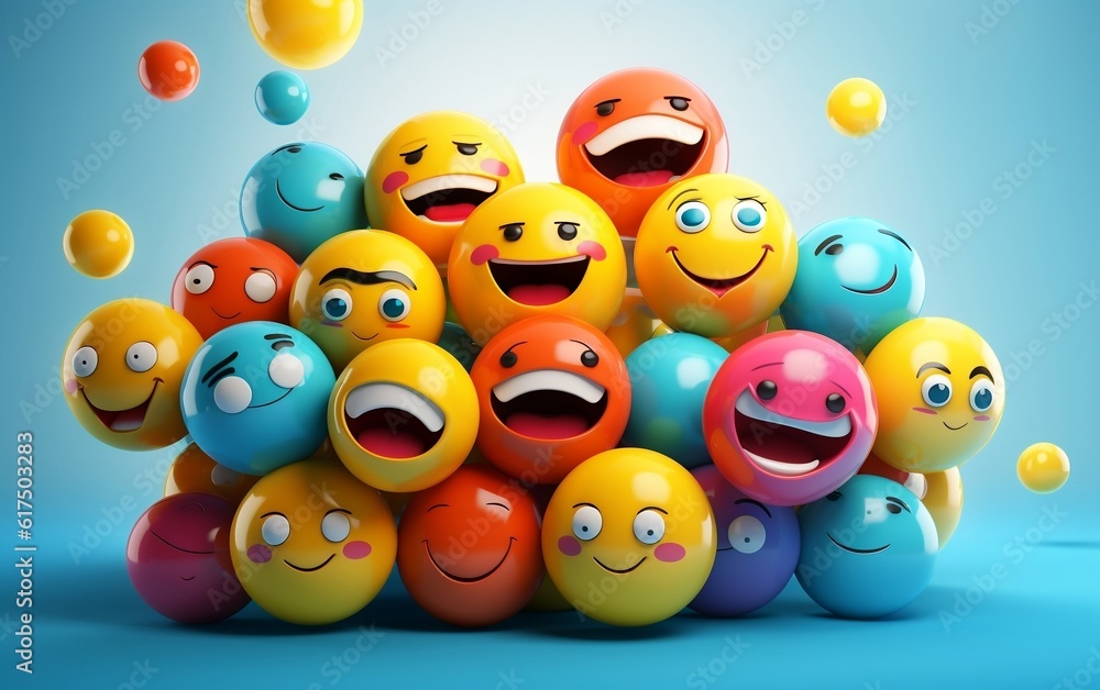 3D cartoon emoji, World Emojis Day, Generative Ai Stock Illustration ...