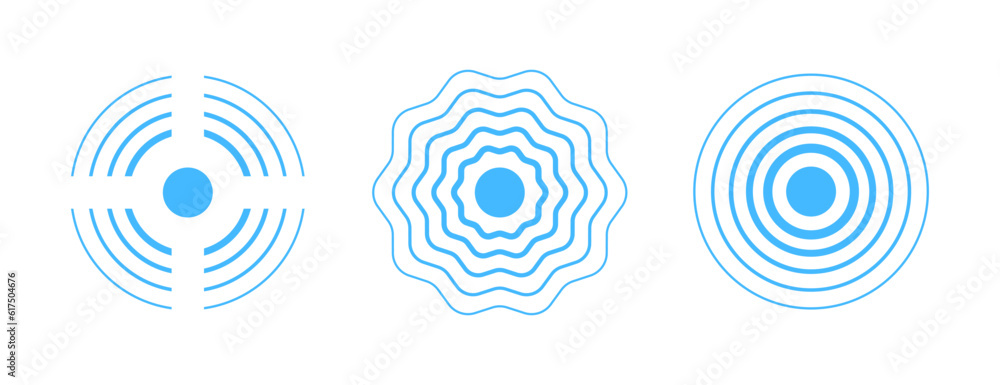 Pain concentration, headache, toothache icon, radial pain target icon ...