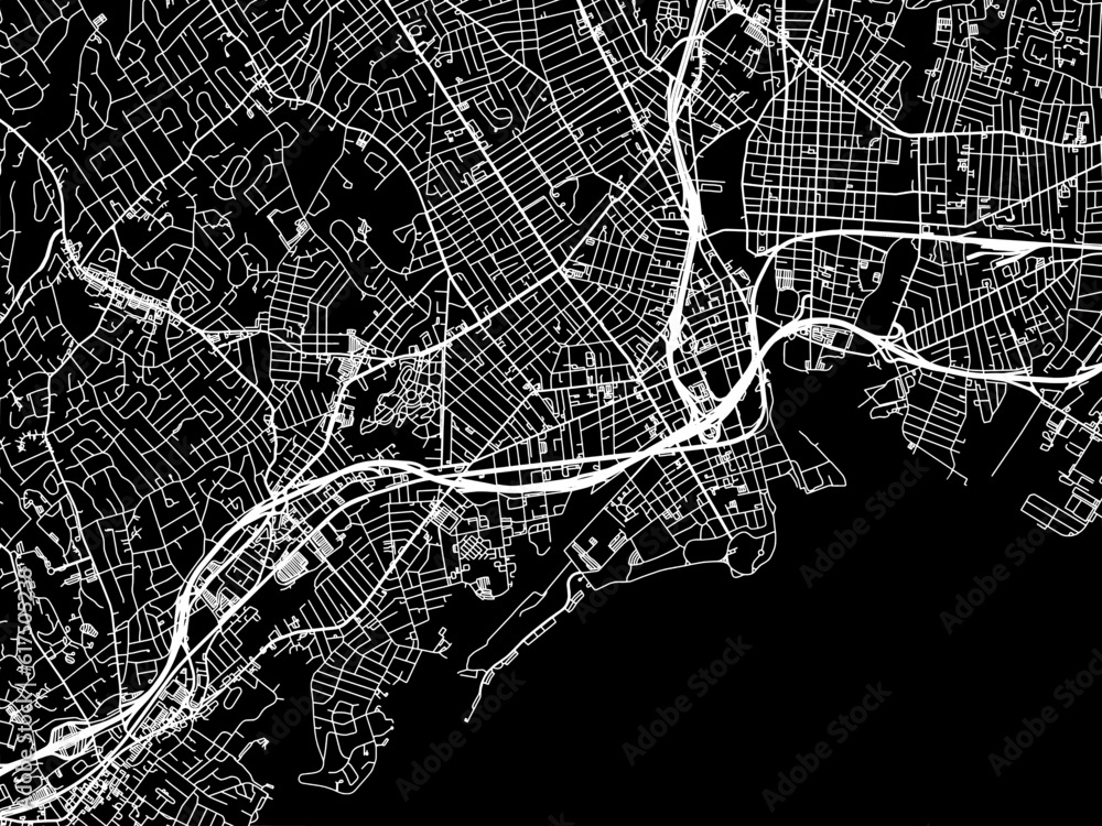 Vector road map of the city of Bridgeport Connecticut in the United ...