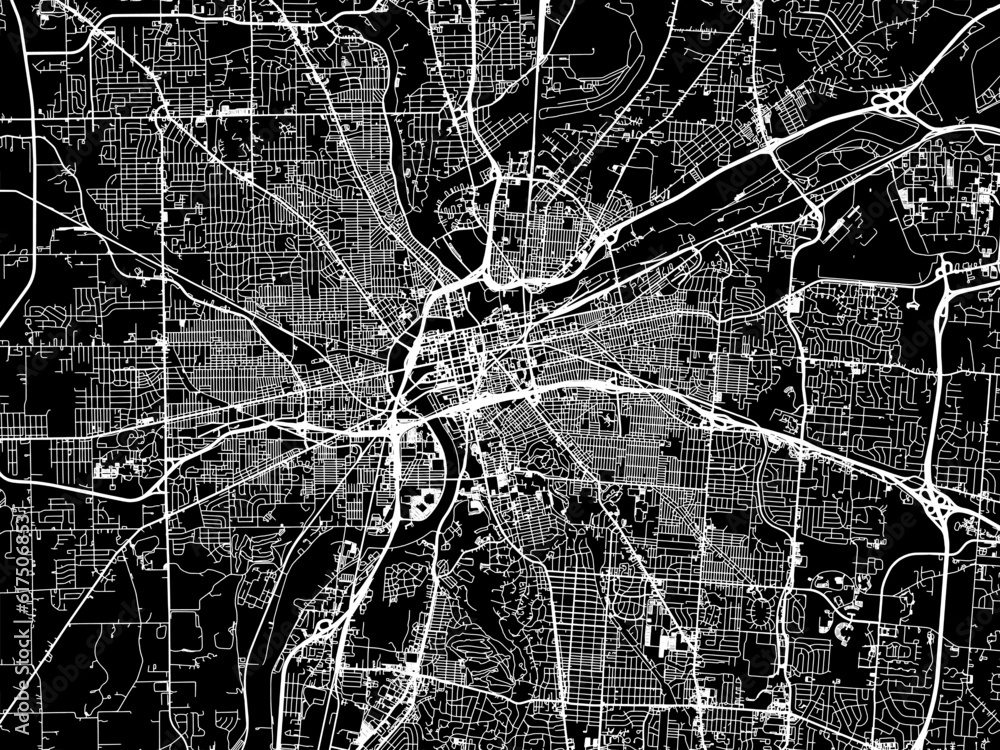 Vector road map of the city of Dayton Ohio in the United States of ...