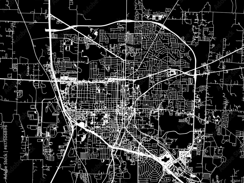 Vector road map of the city of Denton Texas in the United States of ...