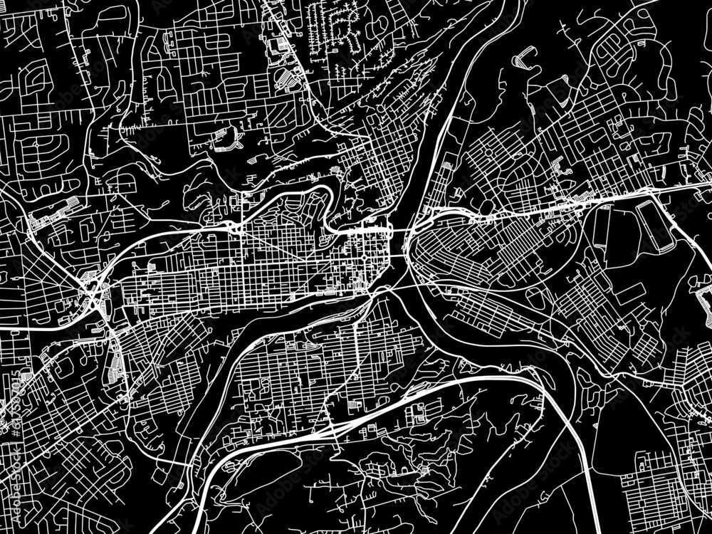 Vector road map of the city of Easton - Philipsburg Pennsylvania in the ...
