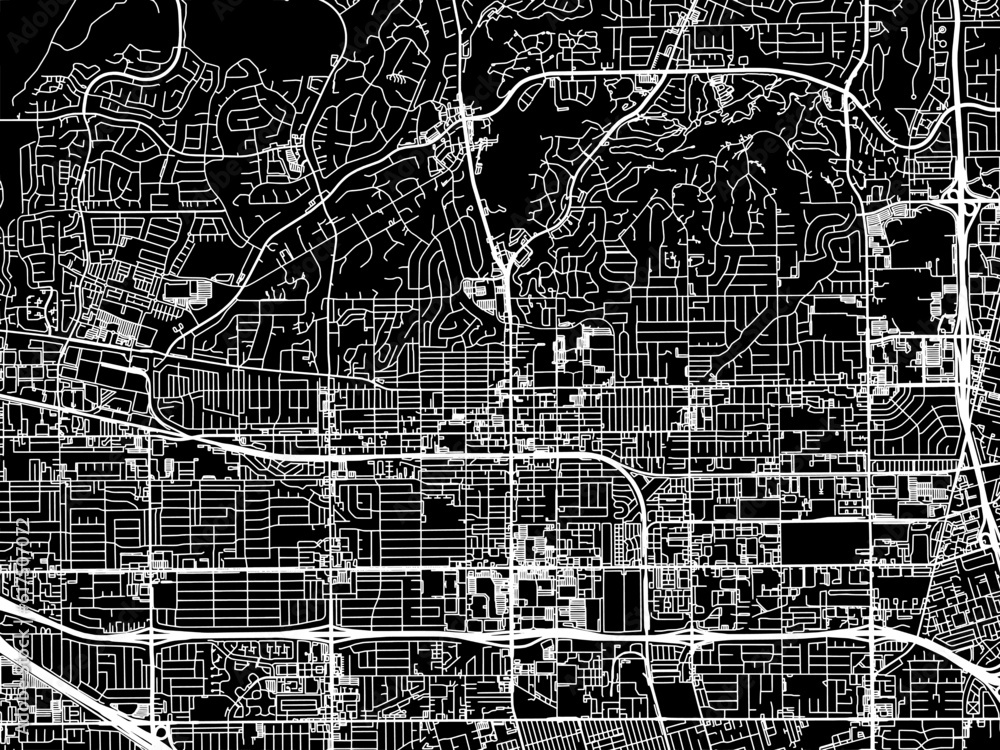 Vector road map of the city of Fullerton California in the United ...