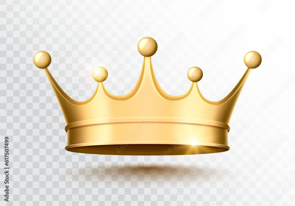 Golden crown on a transparent background. Vector illustration. Stock ...