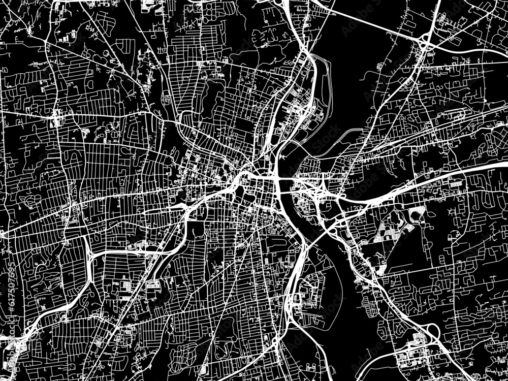 Vector road map of the city of Hartford Connecticut in the United ...