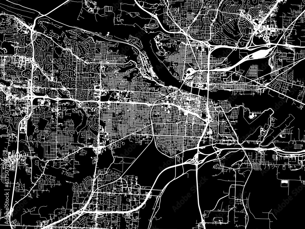 Vector road map of the city of Little Rock Arkansas in the United ...
