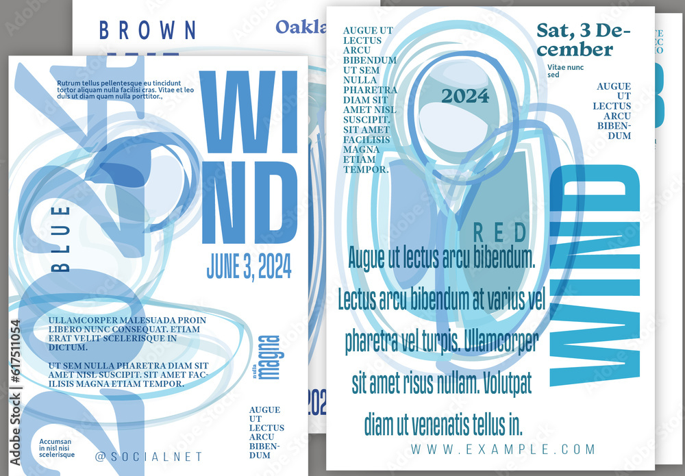 A4 Flyer Art Event Layout with Abstract Watery Shape and Typography ...