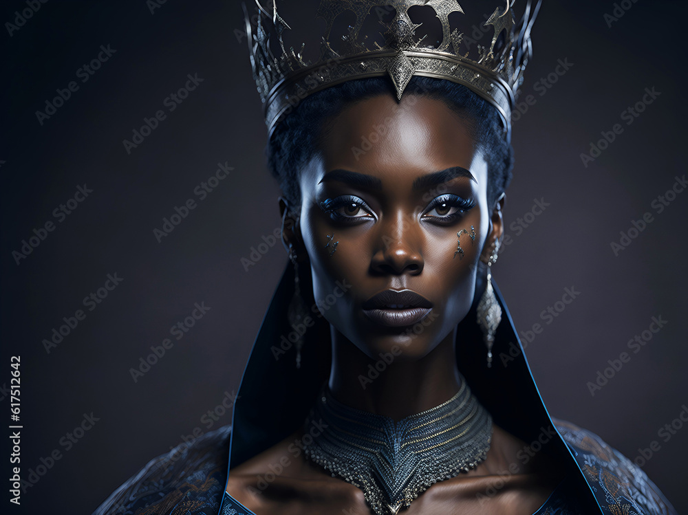 Beautiful woman queen in a crown. Generative AI Stock Illustration ...