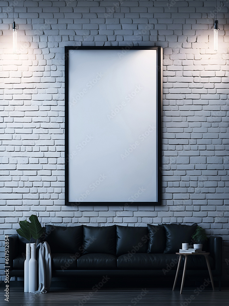 The interior of the room in loft style. A loft-style wall with a ...