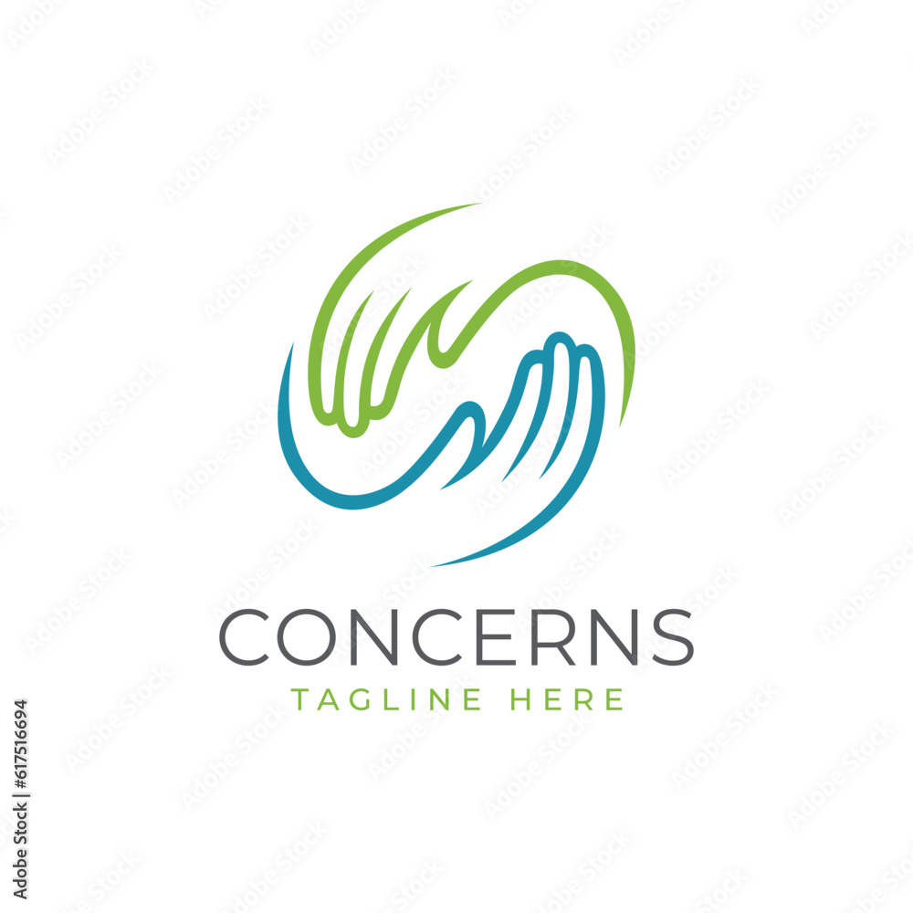 Vector hold hand concerns logo design template illustration Stock ...