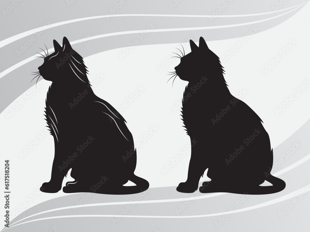 Vetor de Cat, Kitty, Cat Svg, Cat Silhouette, Cat Svg Bundle, Black Cat ...