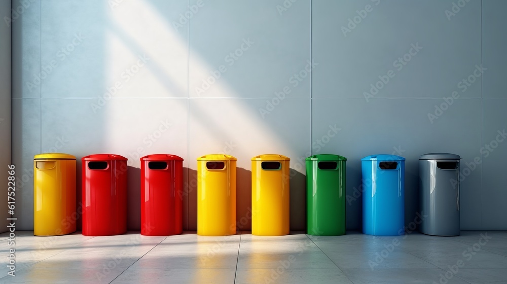 garbage containers for disposal and recycling of waste in different ...